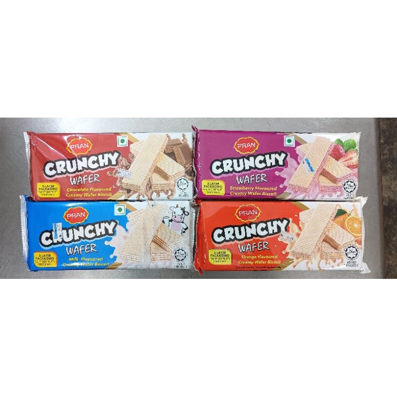 Pran CRUNCHY WAFER 150 GM | Cholocate | Strawberry| Vanilla | Orange ...