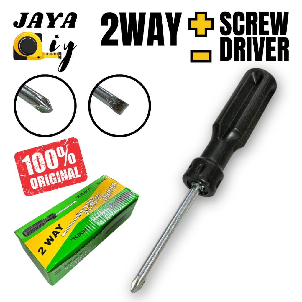 100% KINKI 2 Way Screwdriver Crosshead / Phillips / Slotted / Flathead ...