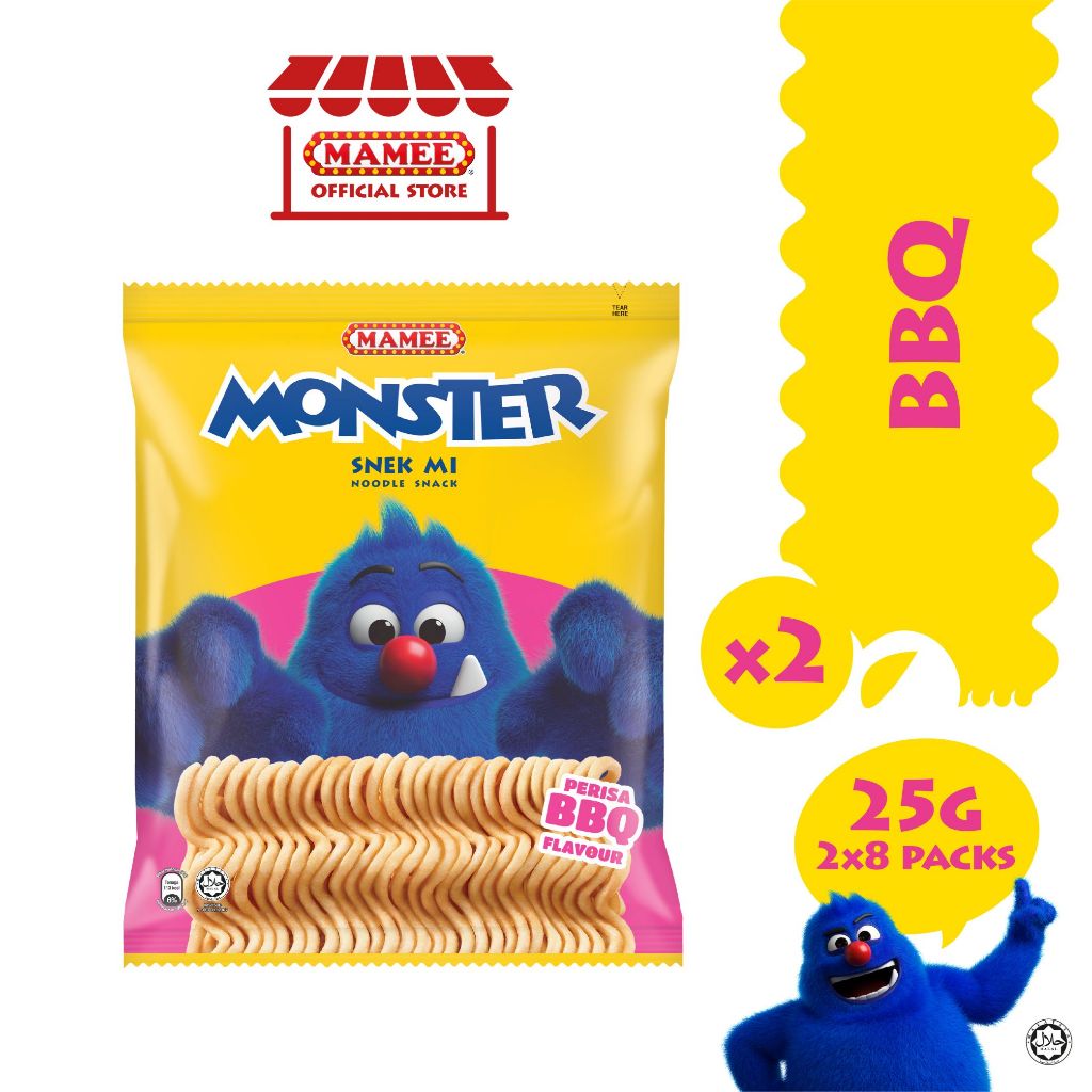 Mamee Monster Family Pack BBQ 8*25g (2 packs) | Shopee Singapore