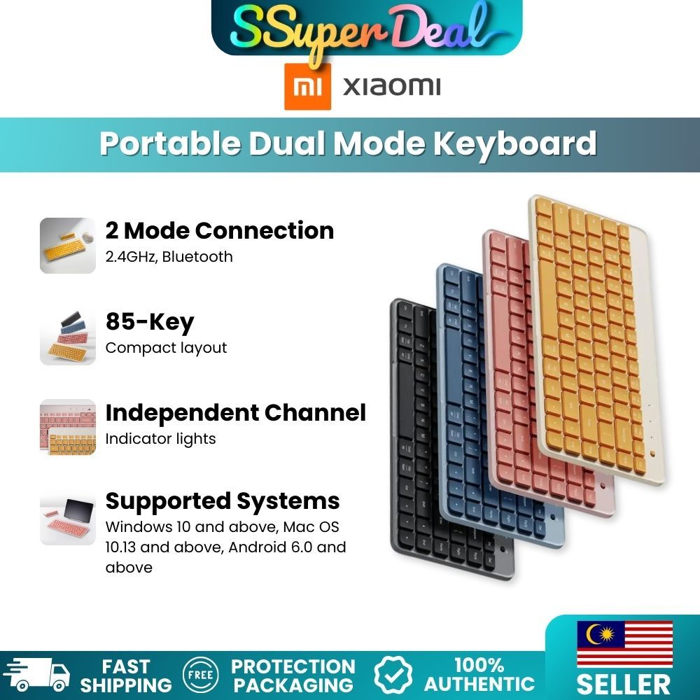 Xiaomi Portable Dual Mode Keyboard with Mouse 2.4GHz Bluetooth Multi ...