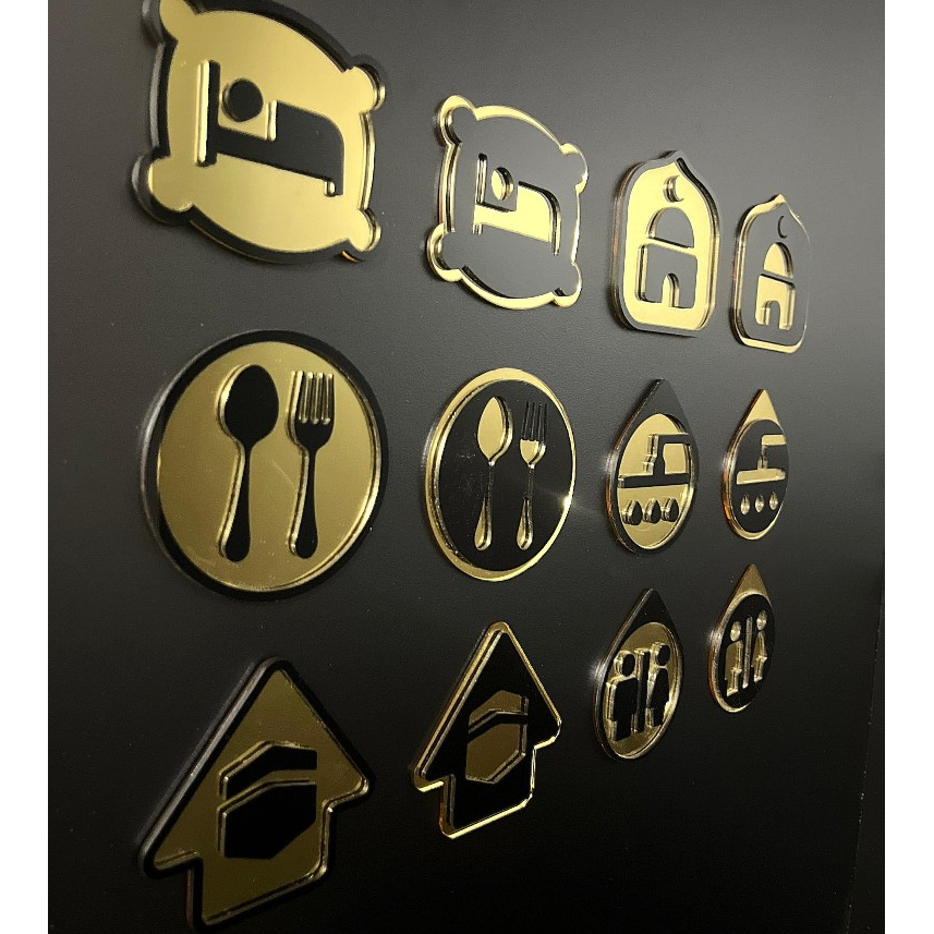 Premium Acrylic Arah Kiblat Solat Penanda Kiblat Surau Jenis Sign 3D ...