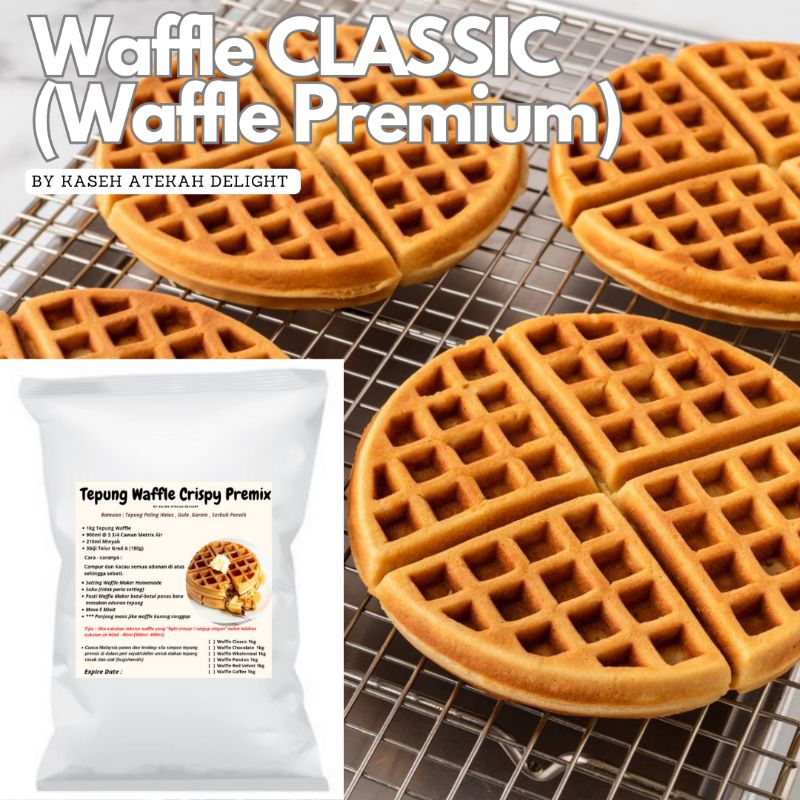[PREMIUM & CLASSIC WAFFLE] Tepung Waffle Crispy Classic Premix 1kg ...