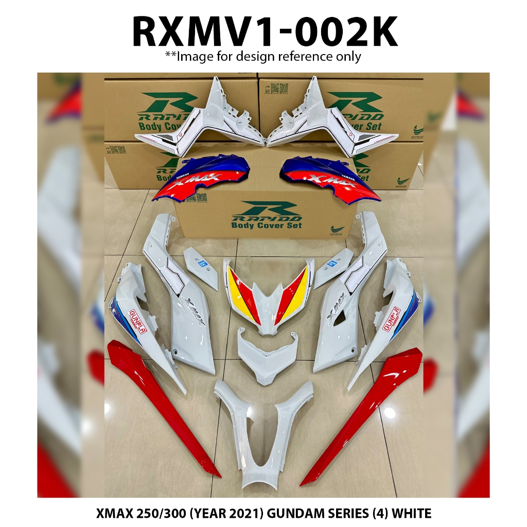 Cover Set Rapido Yamaha XMAX 250 / 300 V1 V2 GUNDAM SERIES (4) WHITE ...