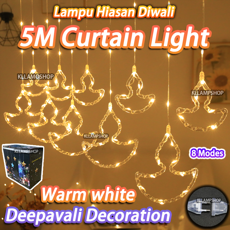 5m Deepavali Decoration Leather Line Fairy light 2024 Candle Led light strip Room decor Lampu ...