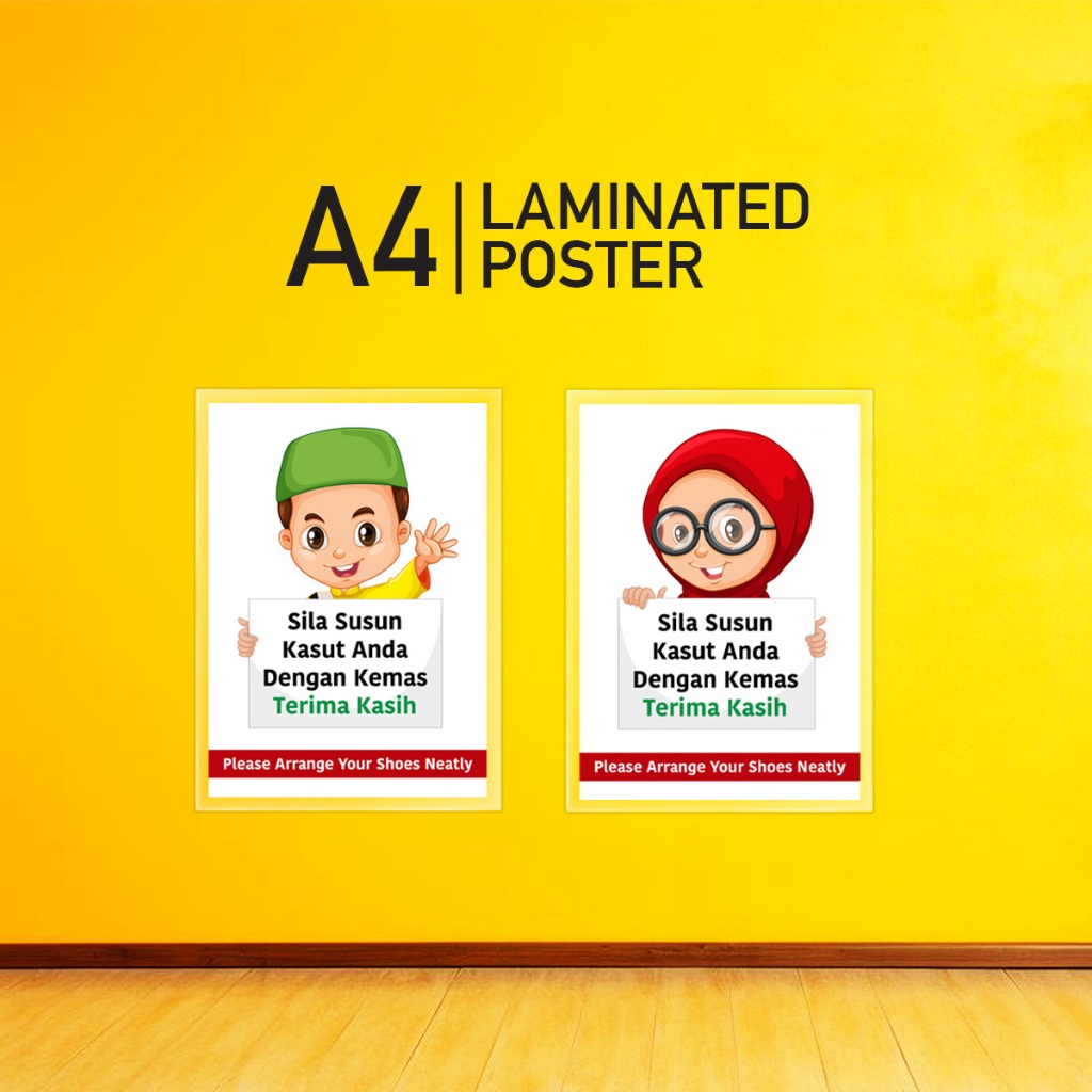 [ Laminated Poster] A4 Size Signage Signs Please Arrange Your Shoes for ...