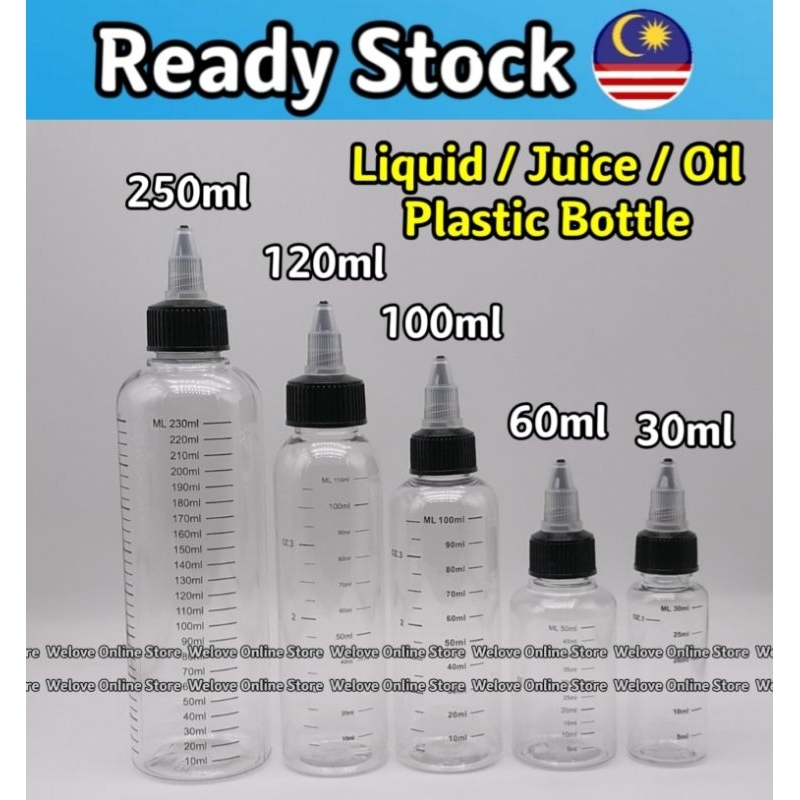 30ml/60ml/100ml/120ml/250ml Squeeze Plastic With scale Liquid Sauces ...