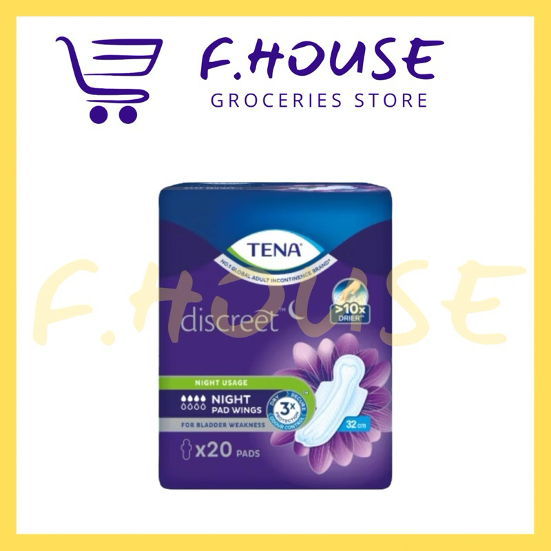 TENA Discreet Night Pad Wing 32cm (20s) | Shopee Singapore