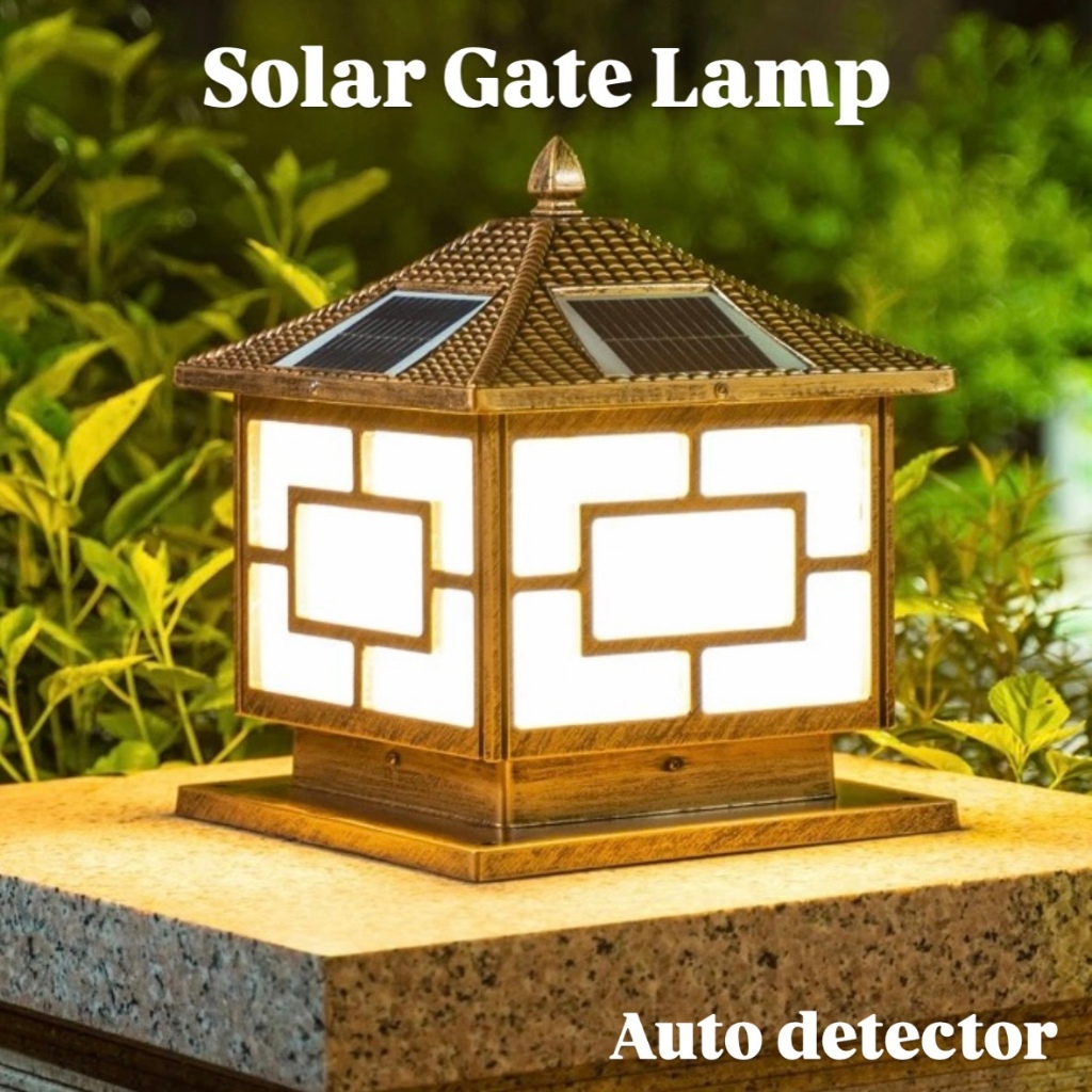 Auto Solar Gate Lamp/ Style Royal Solar Gate Lamp/ Retro Solar Gate ...