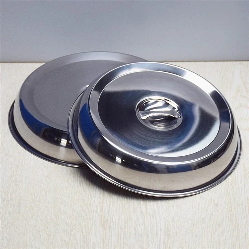 Round Food Covers Round Stainless Steel Plate Cover Cheese Melting Dome ...