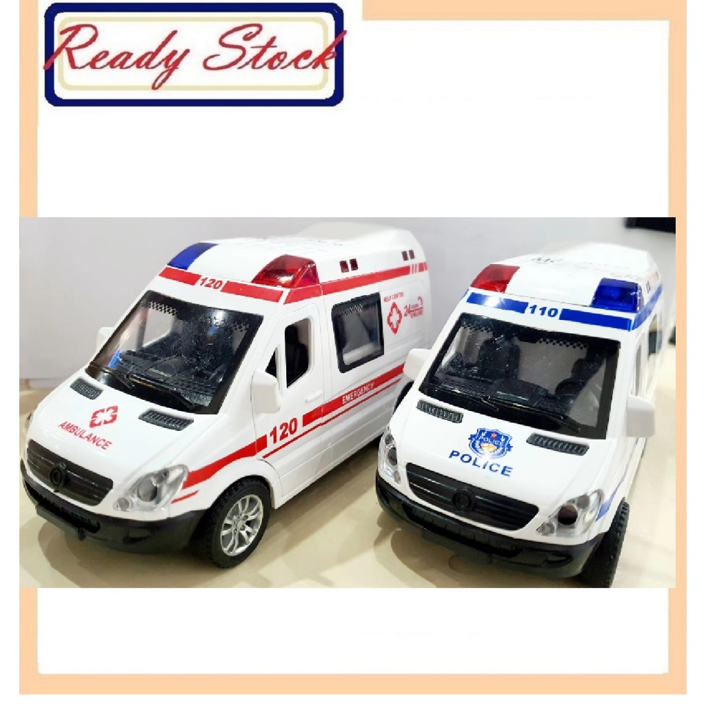 Mini Ambulance Police Model Car Toy For Kid Vehicles With Light and ...