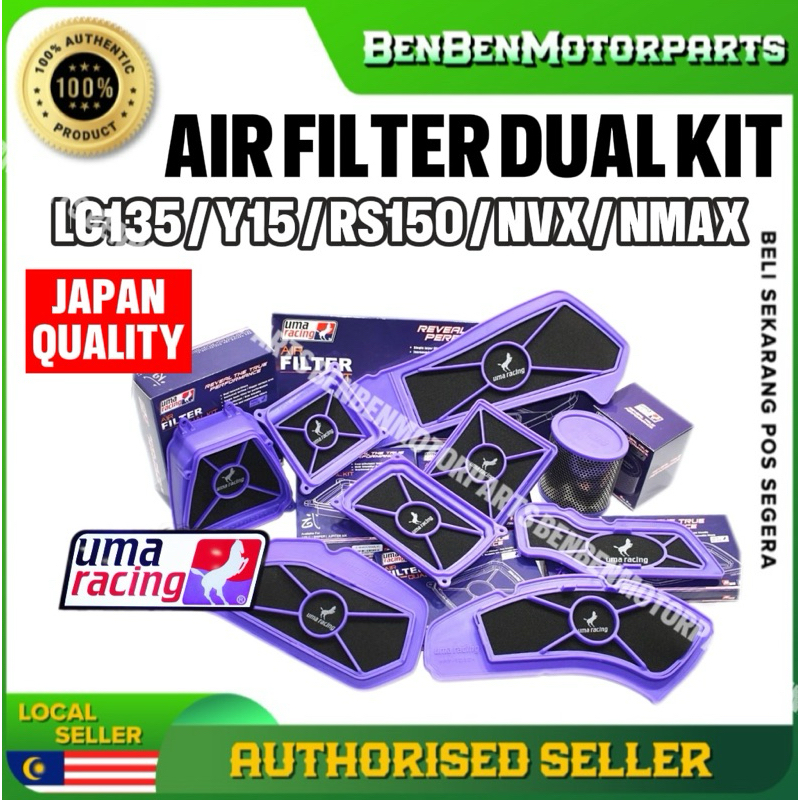 AIR FILTER UMA RACING RACING DUAL KIT FOR SYM VF3i YAMAHA XMAX NVX NMAX ...