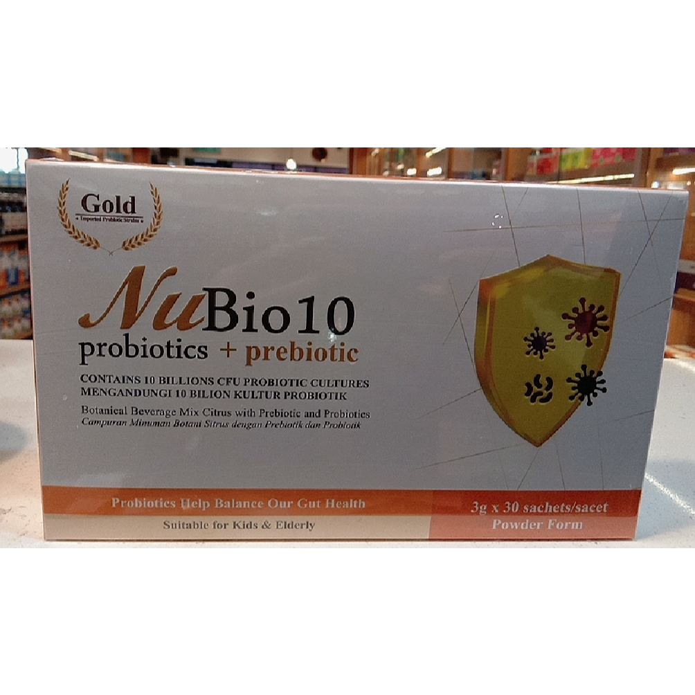 NUBIO10 PROBIOTICS + PREBIOTIC POWDERS 30s X 3G SACHETS (ORANGE FLAVOUR ...