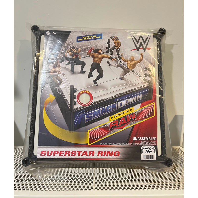 Mattel WWE Wrestling Superstar Ring 14 inches Spring Loaded Mat with 2 ...