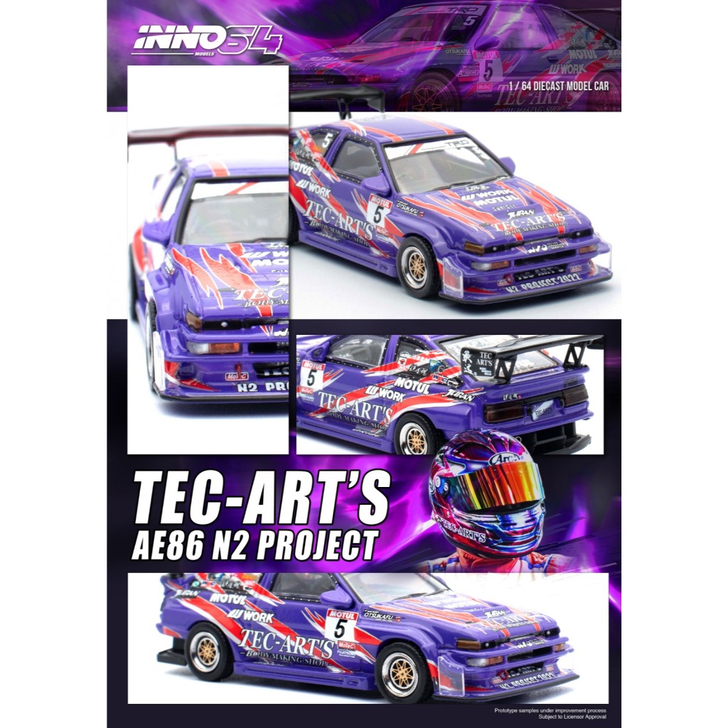 [INNO] 1/64 DIECAST, TOYOTA SPRINTER TRUENO AE86 N2 PROJECT BY Tec-Art ...