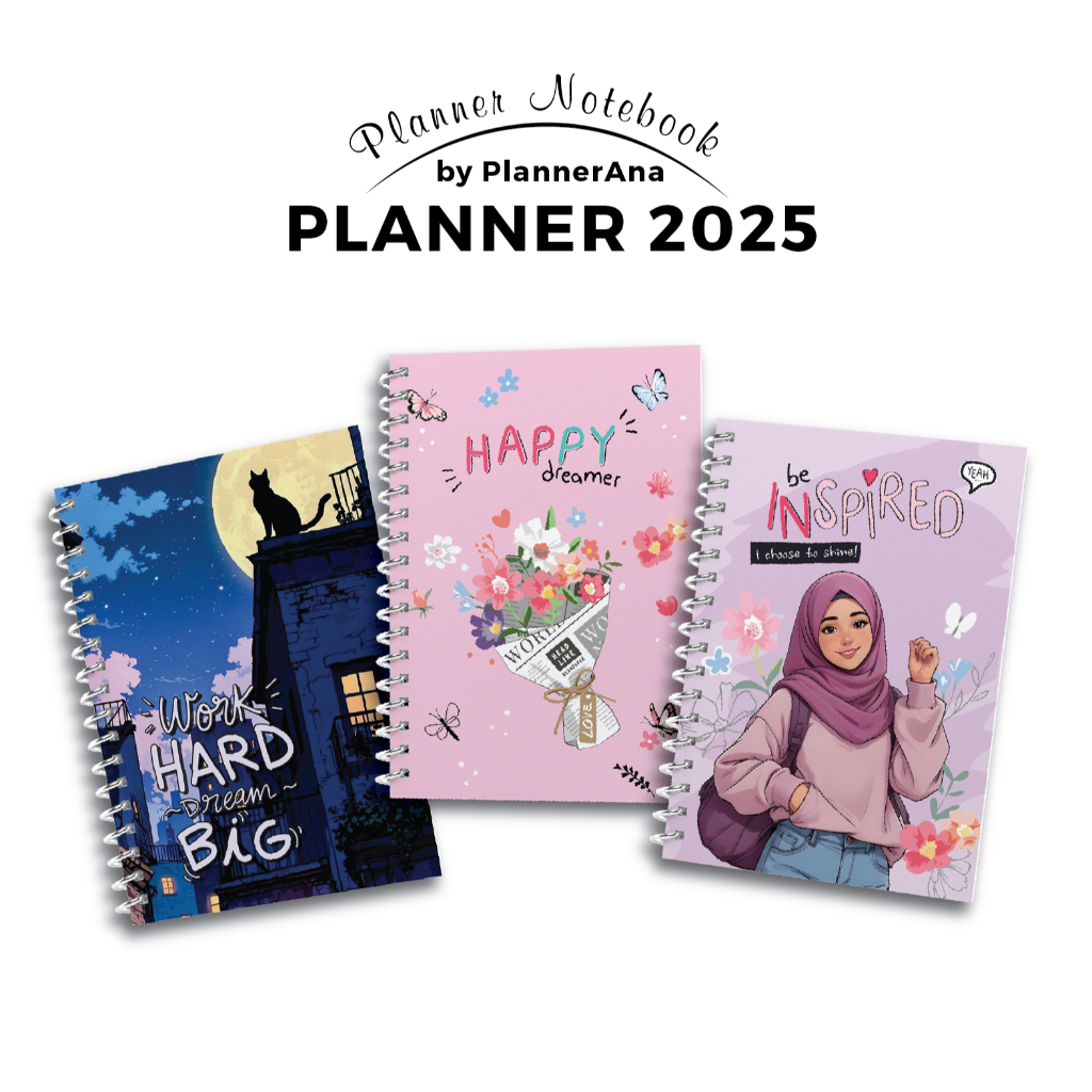 Buku Planner 2025 Monthly Planner Diary Buku Nota Cute Notebook 184 ...