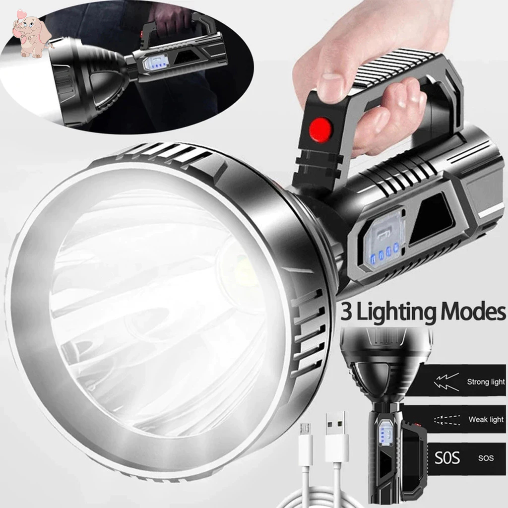 [Shopee Choice] Portable Flashlight with LED Bulb, Searchlight Big Beam ...
