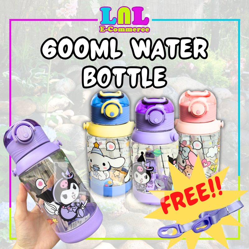 LNL 600ml Water Bottle With Straw Kids Botol Air Budak Drinking Bottle ...