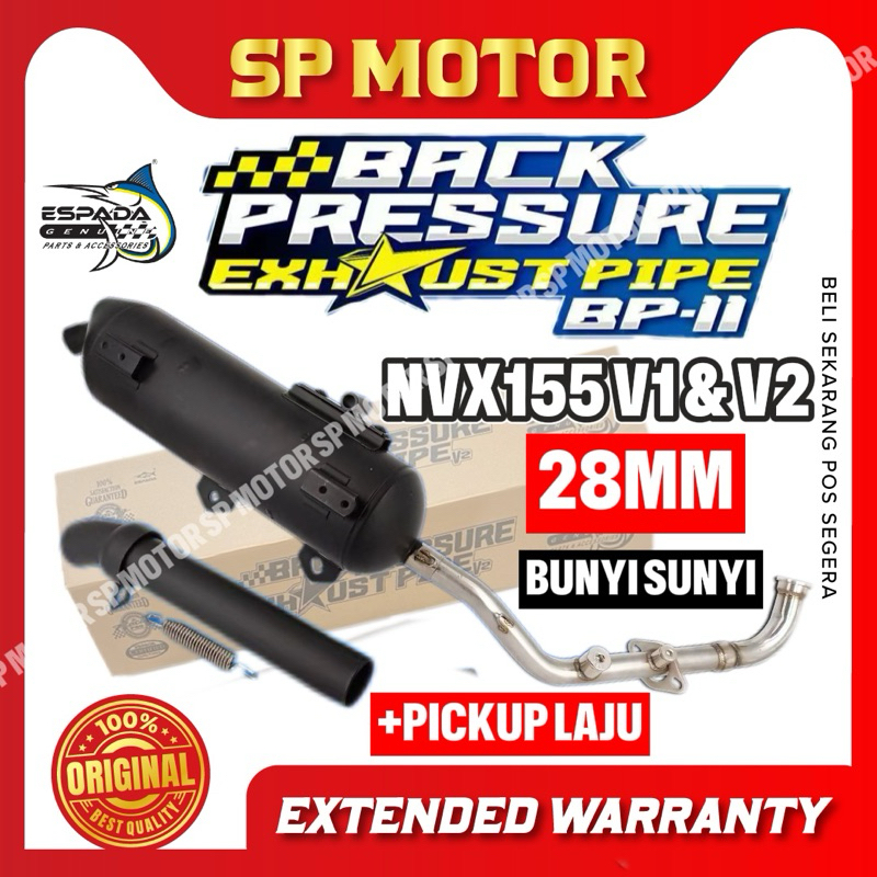 YAMAHA NVX155 V1 V2 NVX 155 RACING EXHAUST PIPE 28MM EJOS EXZOS PIPE BP ...