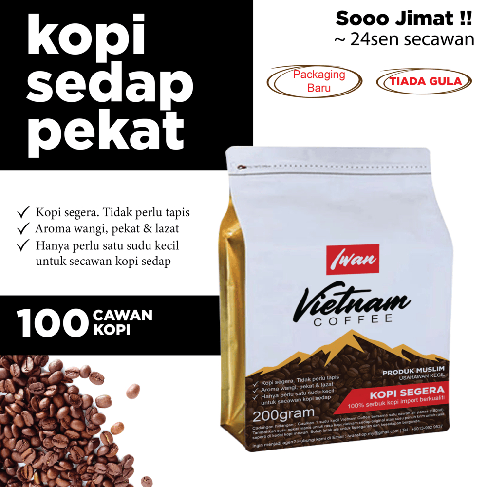 Vietnamese Coffee Delicious + Halal + No Sugar + Imported + Instant ...