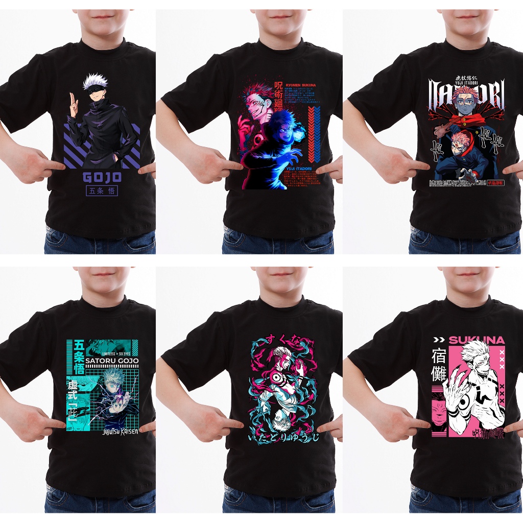 Jujutsu Kaisen Satoru Gojo V2 Collection T-shirt Design for Kids 100% ...