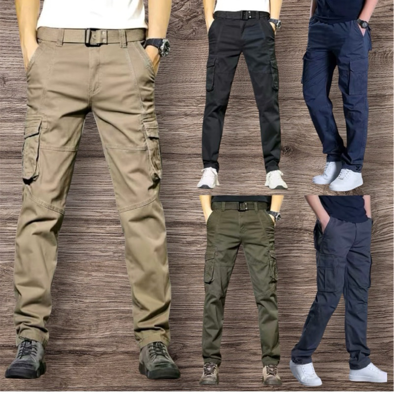 Seluar Kargo Slack 6 Poket Stright Cut Kain Tebal Cargo Pant Multi ...