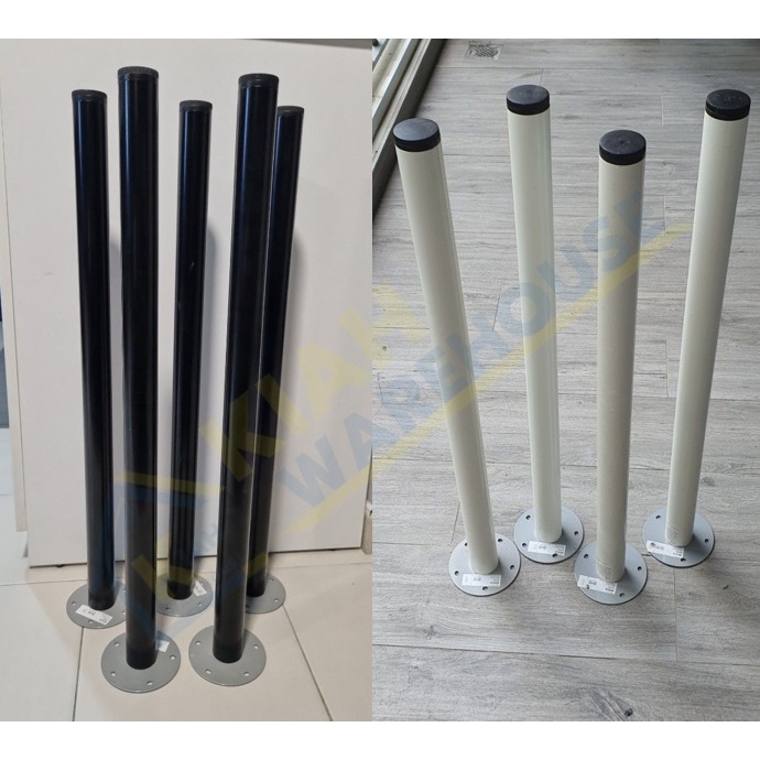 ADILS Table Leg Black/White 70cm Adjustable Steel Leg with Plate and ...