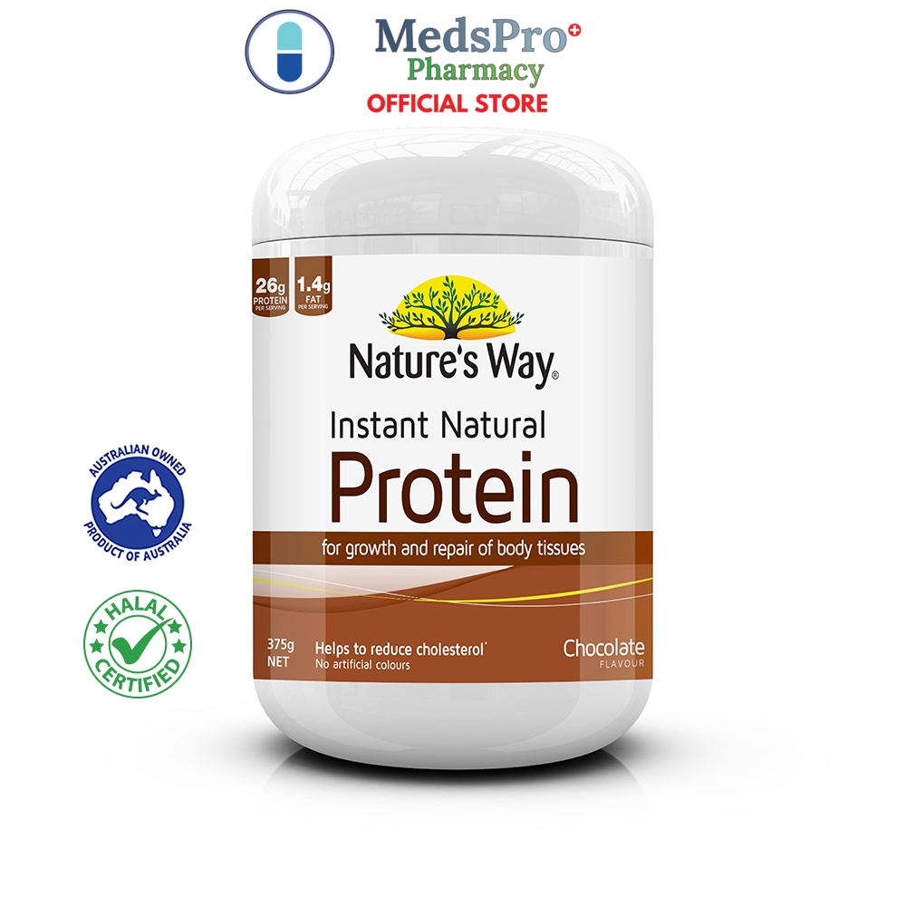 NATURE'S WAY INSTANT NATURAL PROTEIN CHOCOLATE POWDER 375G | Shopee ...