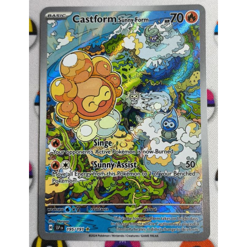 POKÉMON PTCG SV08 Surging Sparks 195/191 Castform Sunny Form | Shopee Singapore