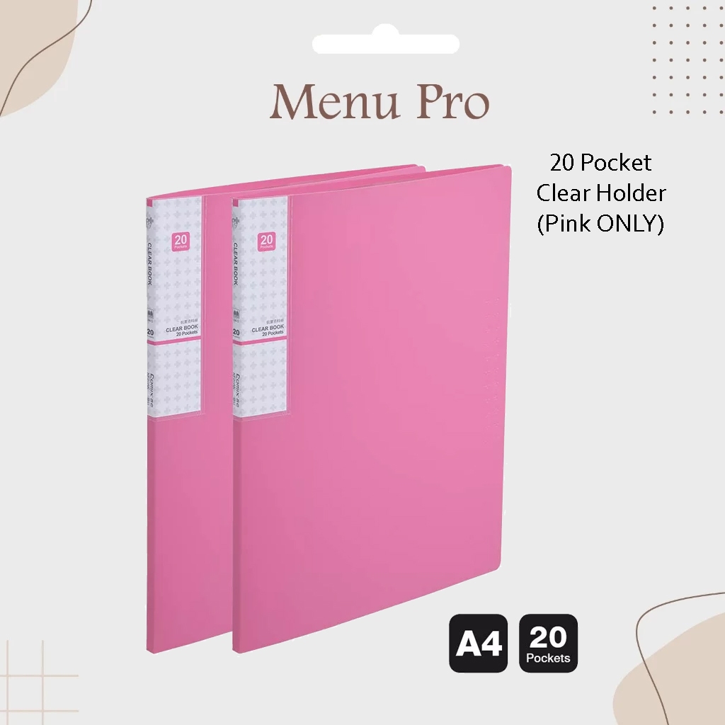 20 Pocket A4 Clear Holder Display Book Menu Catalogue Certificate ...