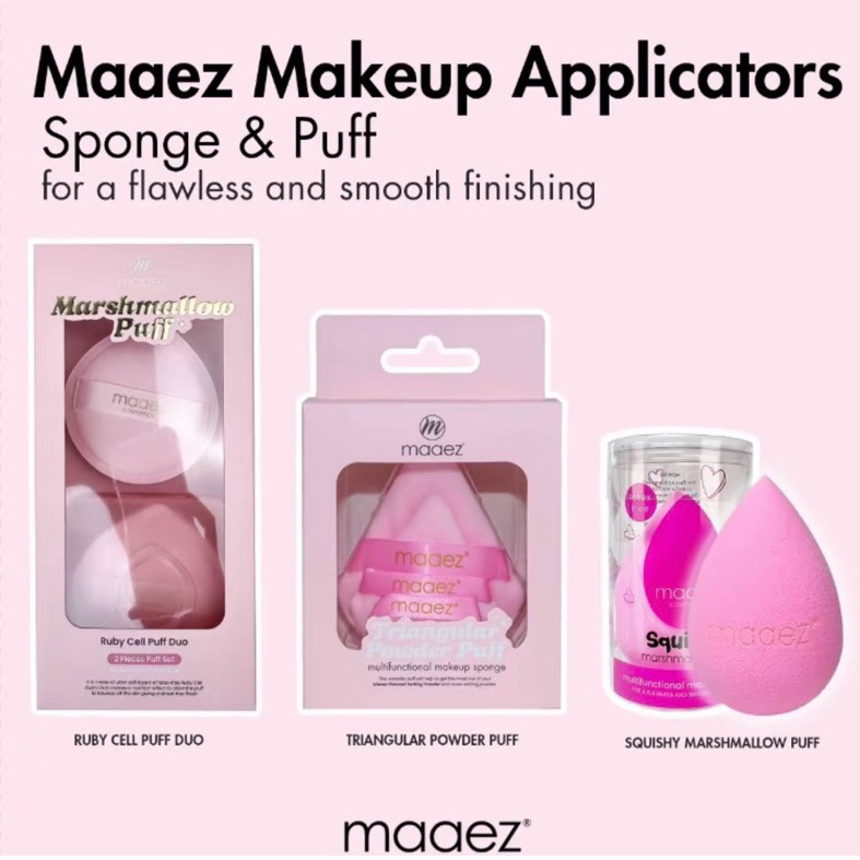 Maaez Makeup Applicator Triangular Powder Puff 3in1 & Marshmallow Puff ...