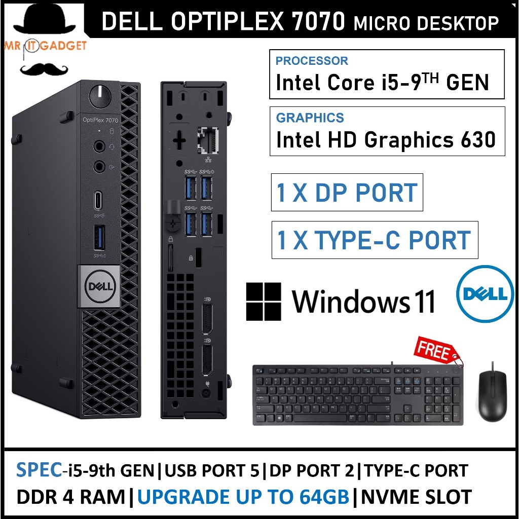 Dell Optiplex 7070 /7060 / 7040 / 3050 Micro Desktop Core i5(7TH/8TH ...