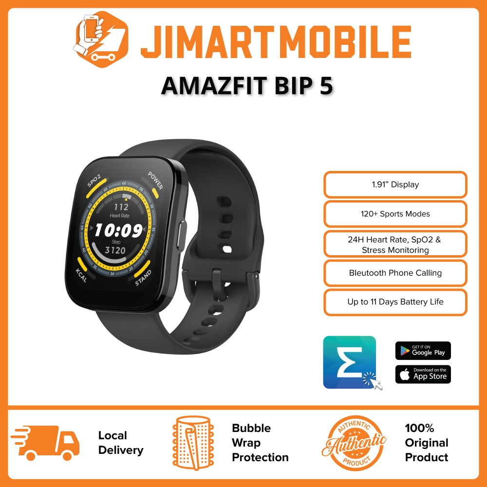 Amazfit Bip 5 (1.91" Display | Bluetooth Phone Calls | 4 Statellite ...