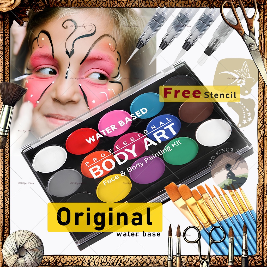 Face Paint Body Paint Makeup Water-Based Non-Toxic Cat Muka Cat Badan ...