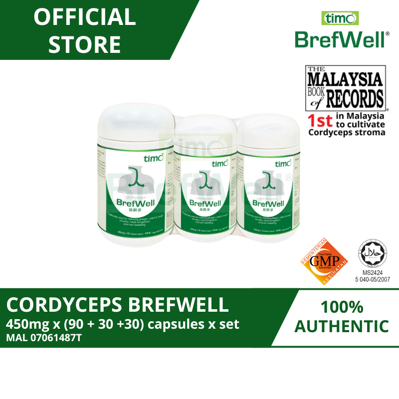 Timo Cordyceps BrefWell 90 + 30 + 30 Capsules | cough | phlegm ...