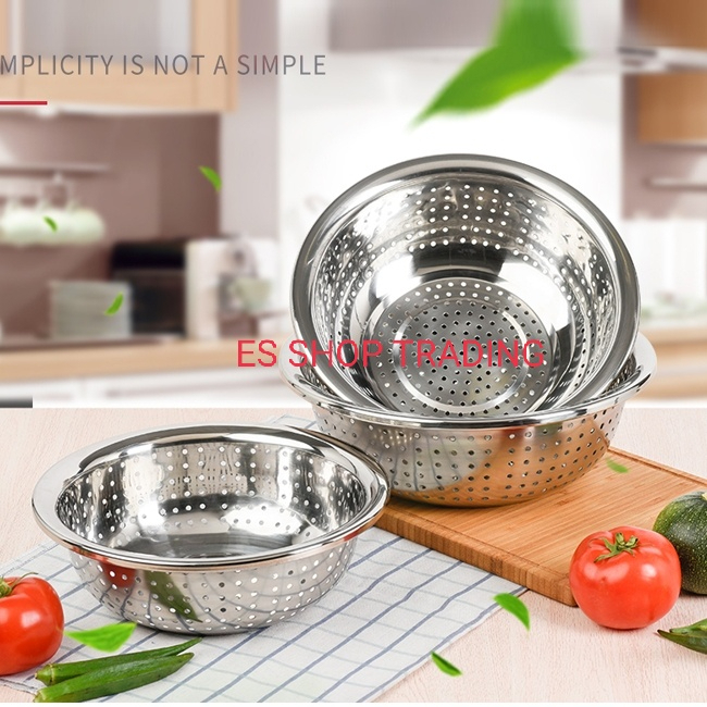 Stainless Steel Strainer/Colander 26cm/28cm/30cm Rice Washing Bowl ...