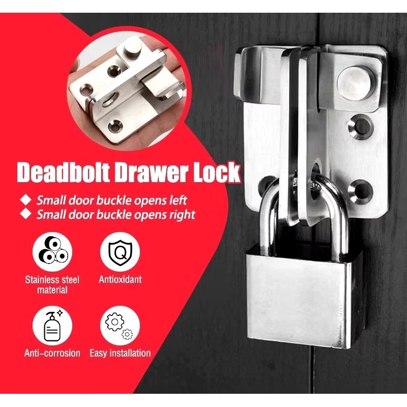 Stainless Steel Left Right Lock Door Swivel Bolt Swing Bolt Security ...