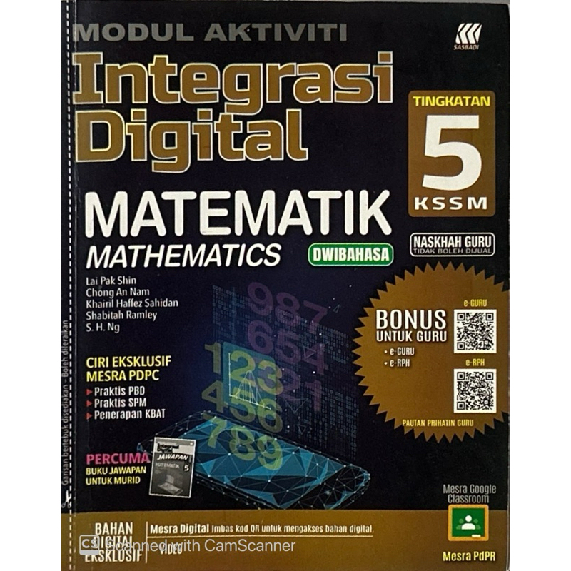 Nashah Guru / Teacher's Copy Integration Digital Mathematics Form 5 Form 5 Bilingual Mathematics ...