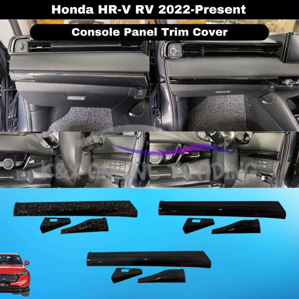 Honda HRV HR-V RV 2022-2025+ Forged Carbon Trim/Glossy Black Console ...