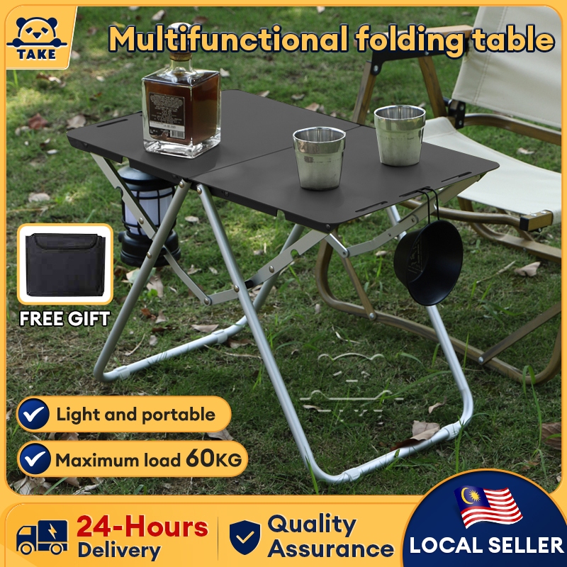 TAKE Ultralight Foldable Table Meja Camping Table Portable Iron Folding ...