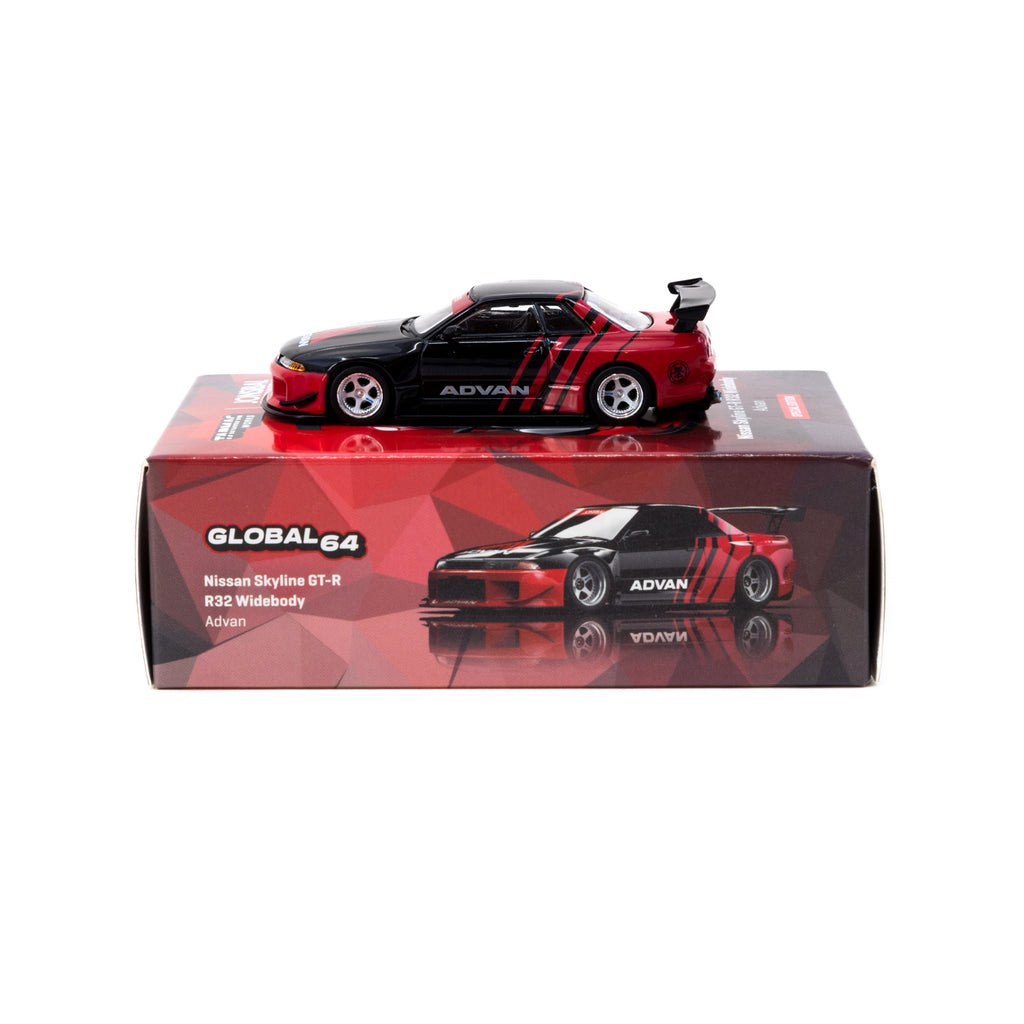 TARMAC WORKS 1/64 T64G-061-ADV NISSAN SKYLINE GT-R R32 WIDEBODY ADVAN ...