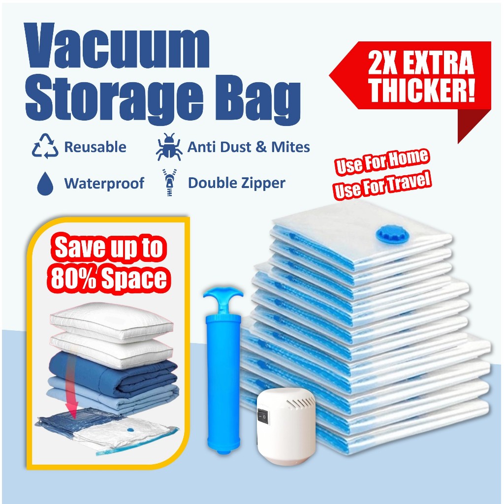 [Shopee Choice] Vacuum Storage Bag Clothes Organization Vacuum Plastic ...