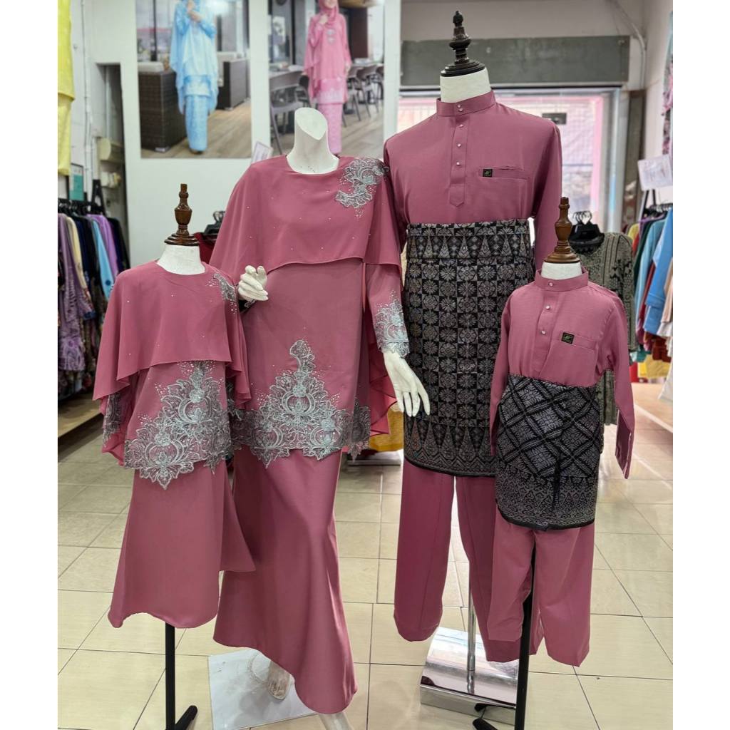 SET FAMILY NATASHA / DUSTY PINK / NEW DESIGN RAYA /SET RAYA / BAJU RAYA ...