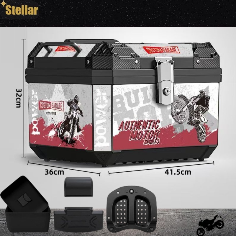 TANKER ABS TOP BOX 45L Top Box Alien Tail Box Motorcycle Aluminium Top ...