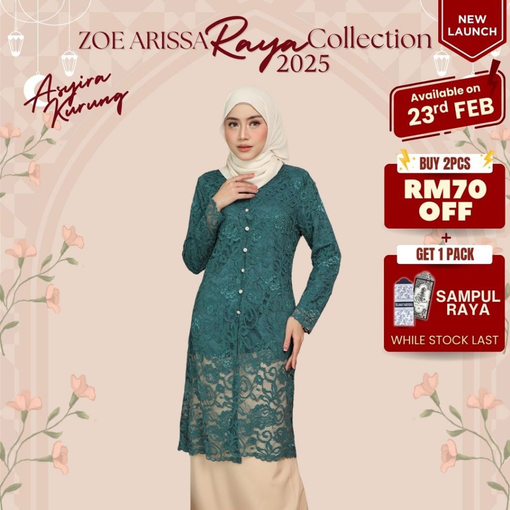 Zoe ARISSA Asyira Kurung Kebaya Raya 2025 Long Nursing BF Friendly ...
