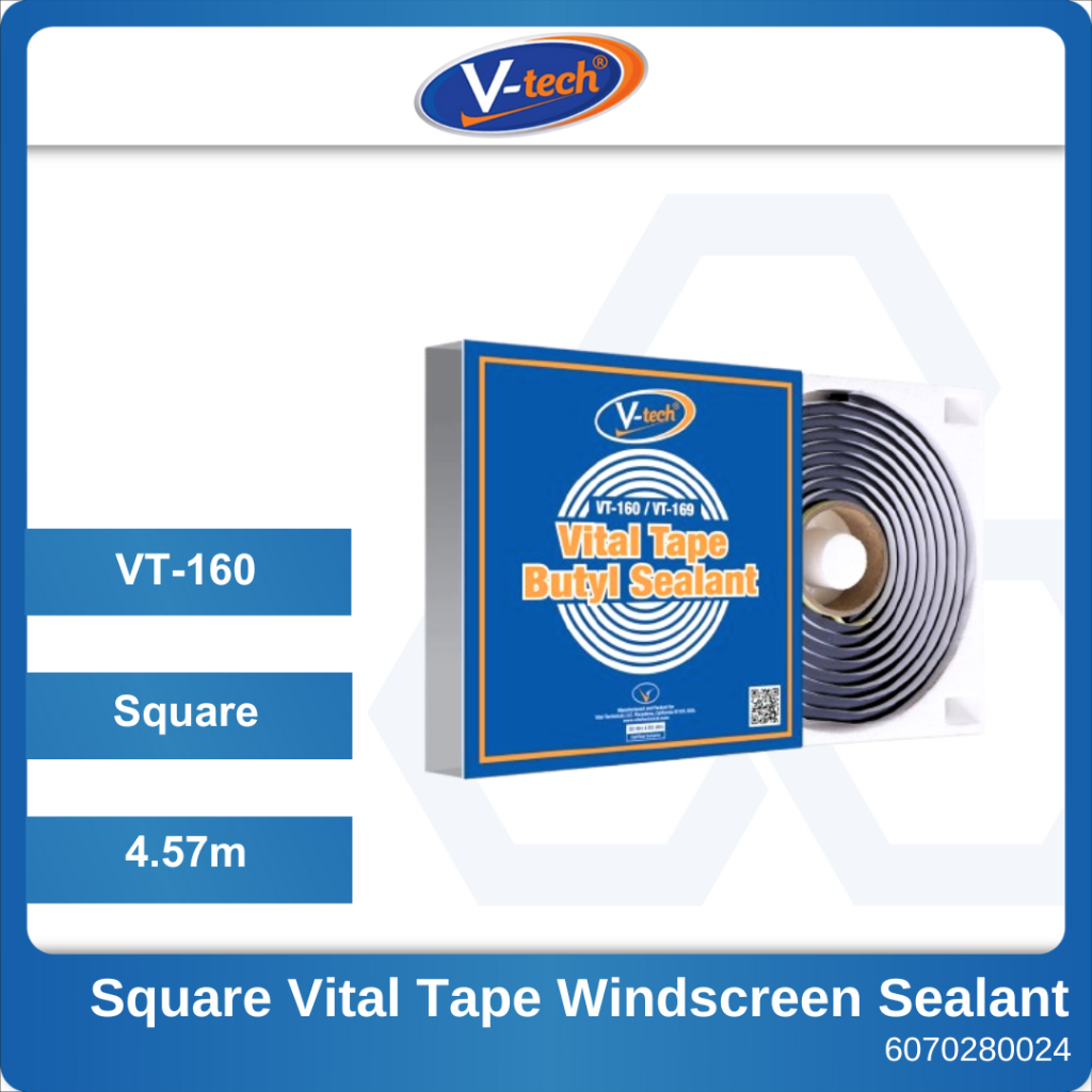 V-TECH VT-160S VITAL TAPE BUTYL-SEALANT (SQUARE) (9.5MM x 9.5MM x 4.57M) | Shopee Singapore