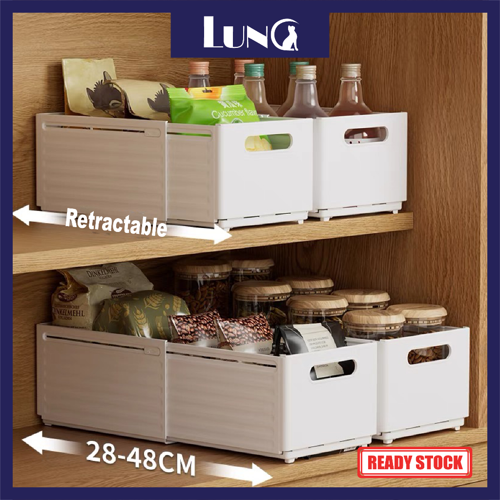 Retractable Cabinet Storage Box Pull-out Kitchen Desktop Snacks ...