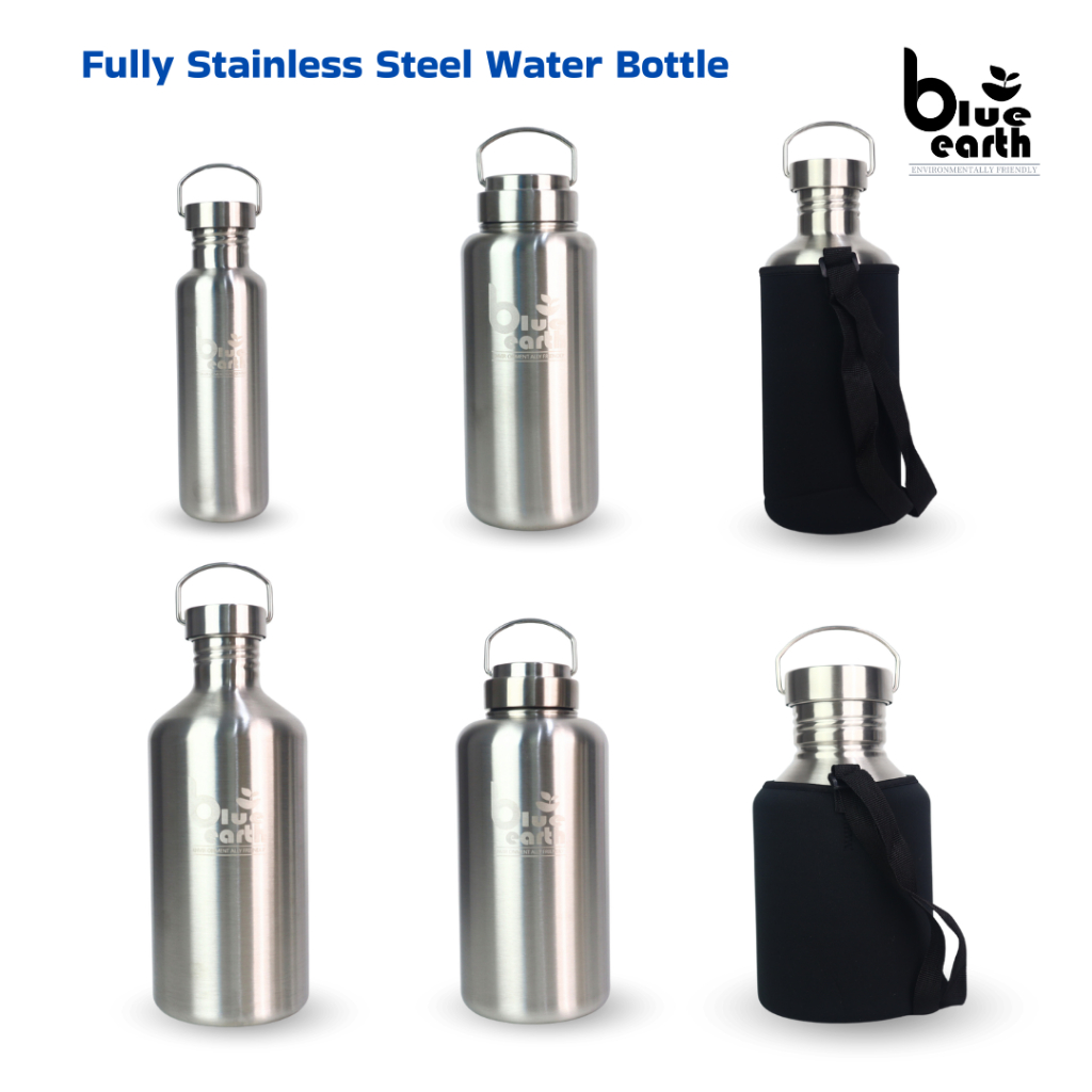 Blue Earth Stainless Steel Water Bottle Large Capacity Botol Air ...
