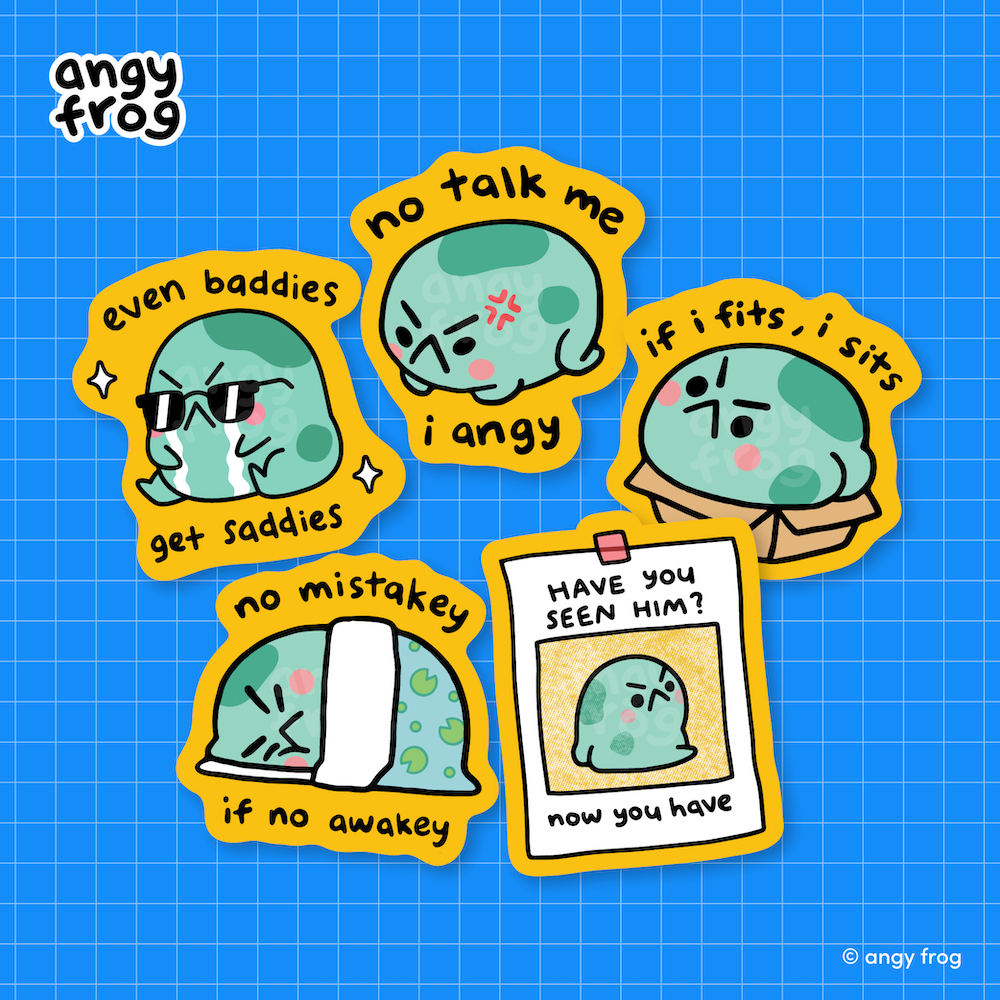 Angy Frog | Statement stickers (1pc) | Shopee Singapore