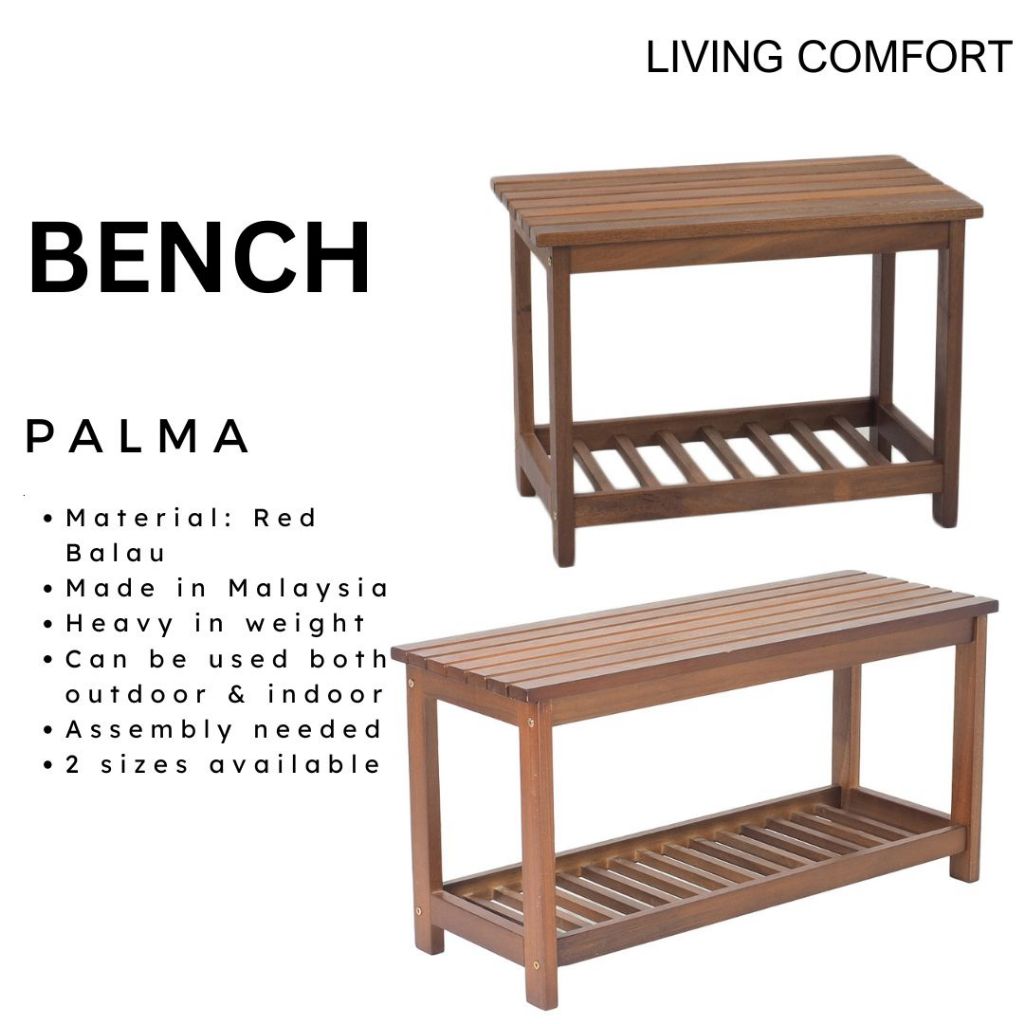 PALMA Wooden Bench / Outdoor Bench / Patio Solid Wood Bench / Kerusi ...