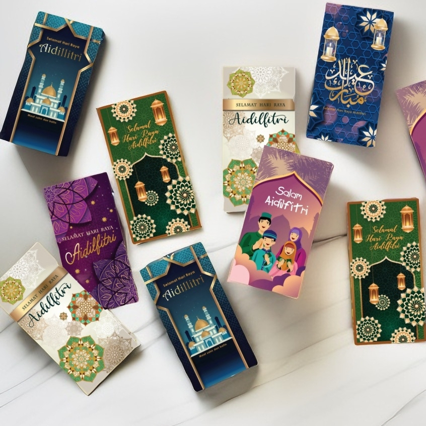 5PCS SELAMAT HARI RAYA AIDILFITRI Ramadan Sampul Raya Green Packets ...